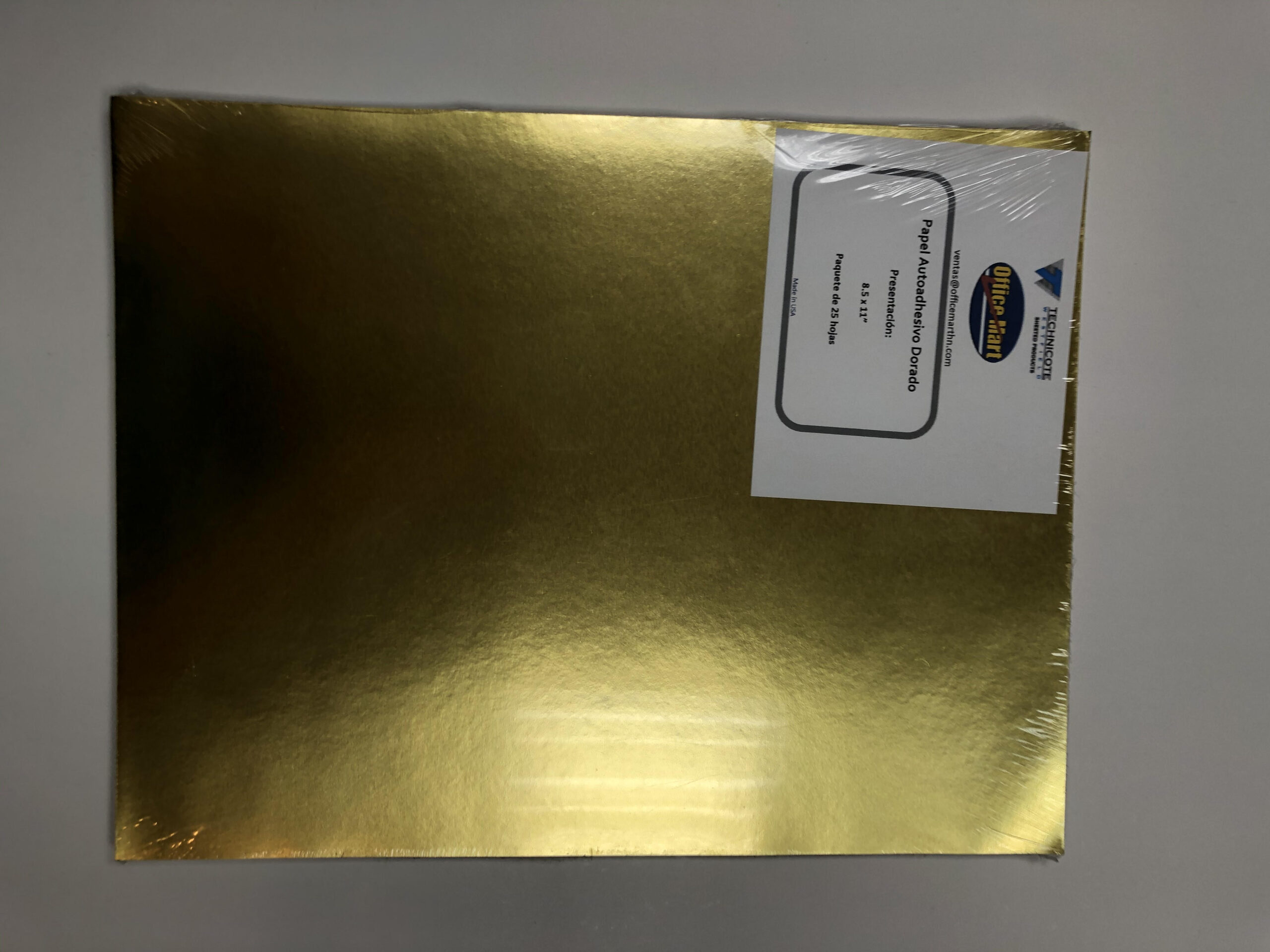 Papel Autoadhesivo Technicote Metalico Dorado – Office Mart